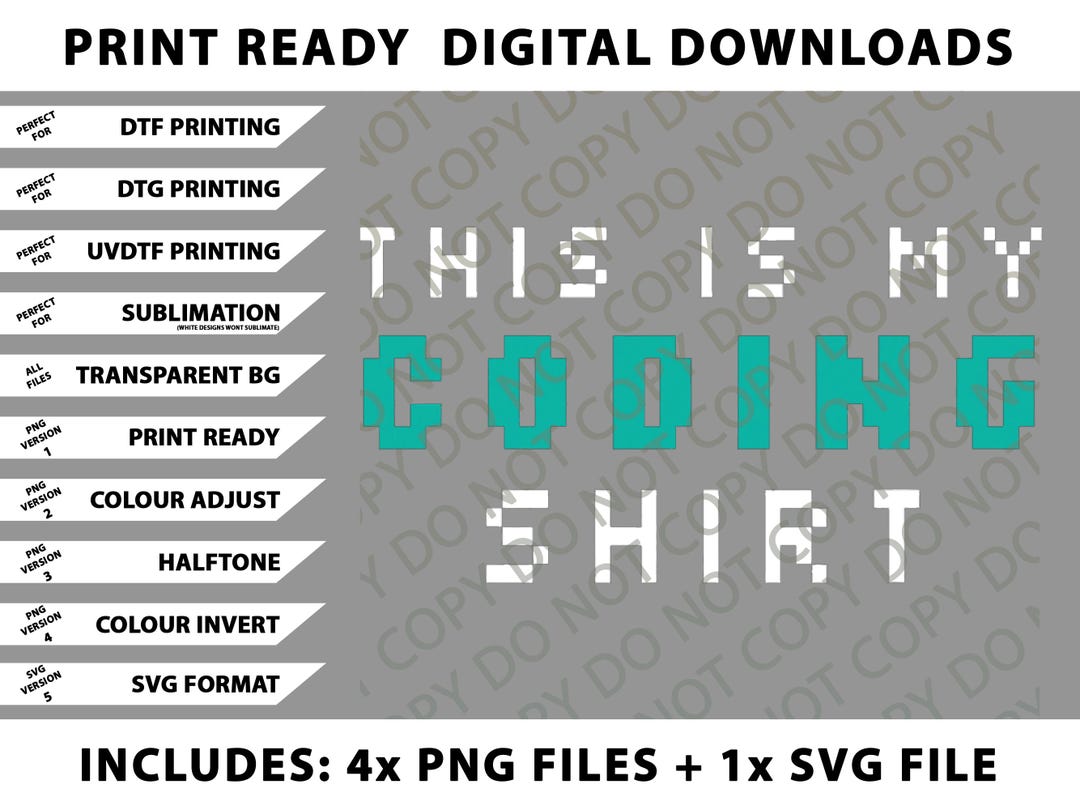This Is My Coding Coder Programmer Computer Nerd Dev Png Bundle Svg Files Digital Downloads Etsy