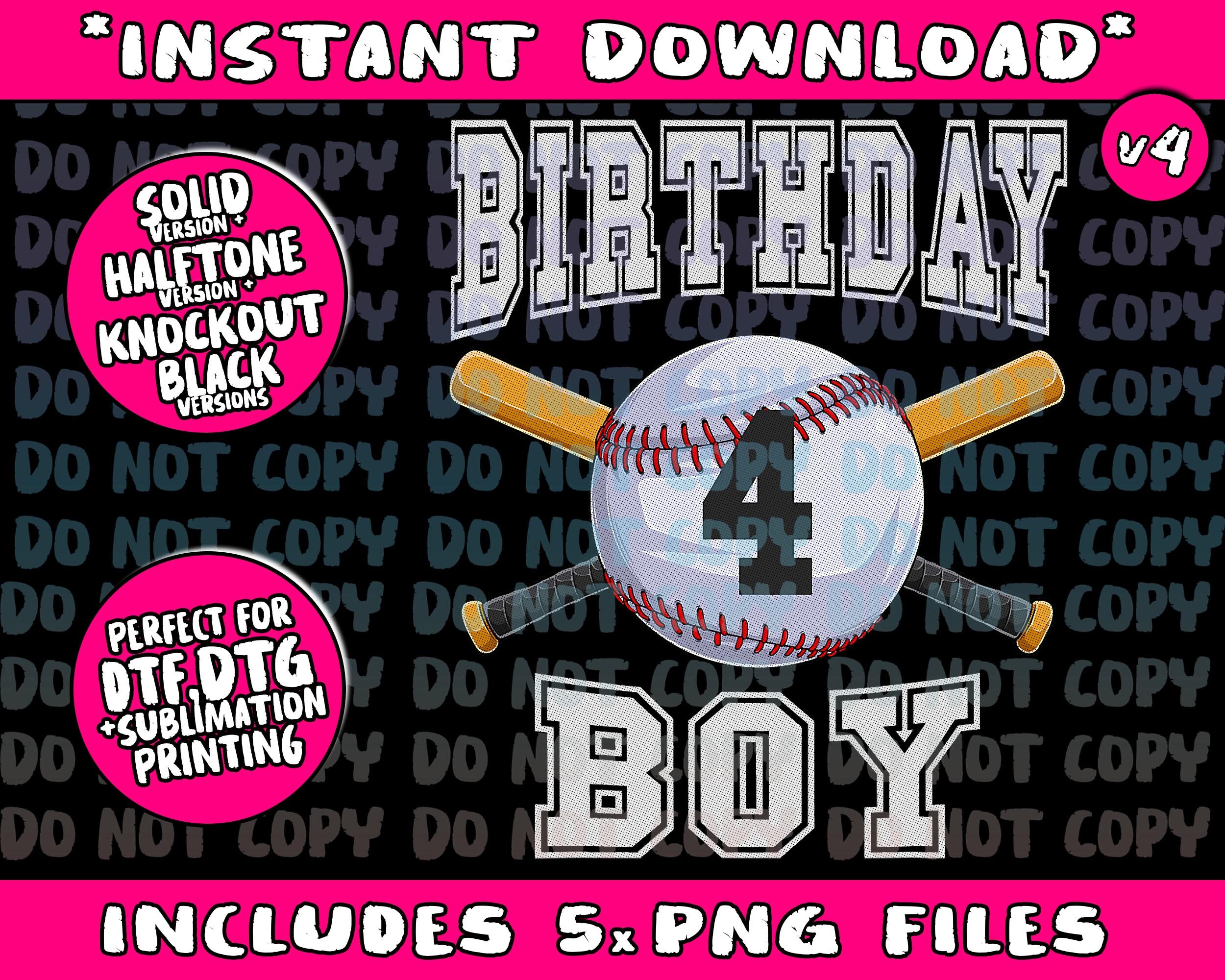 Baseball Birthday Boy 4 Year Old 4th Birthday Png Bundle, Trending Png ...