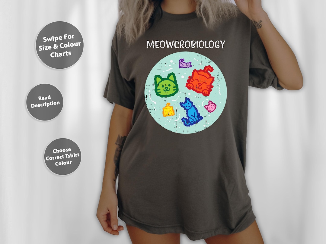 Meowcrobiology Cat Microbiology Funny Science Men Women Kids T-shirt ...