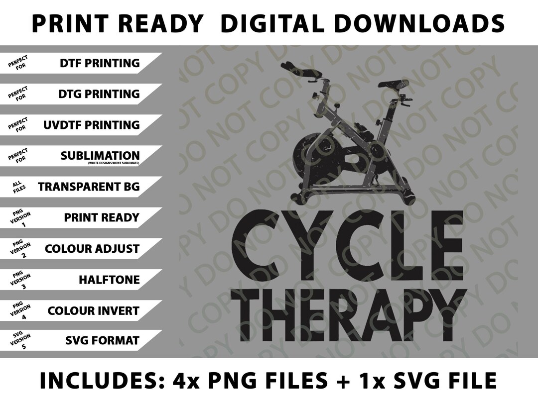 Funny Pun Indoor Spin Class Cycle-therapy Cycling Png Bundle, SVG Files ...