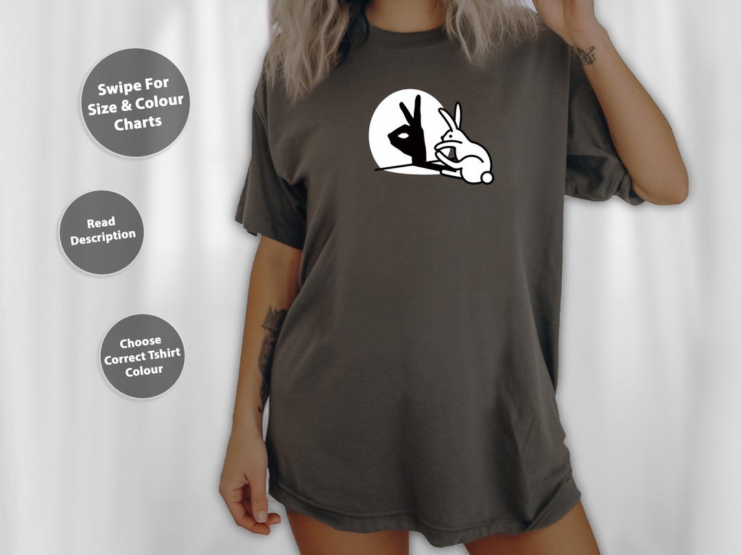 Funny Rabbit Hand Shadow Puppets Humor Pop Art T-shirt, Sweatshirt ...