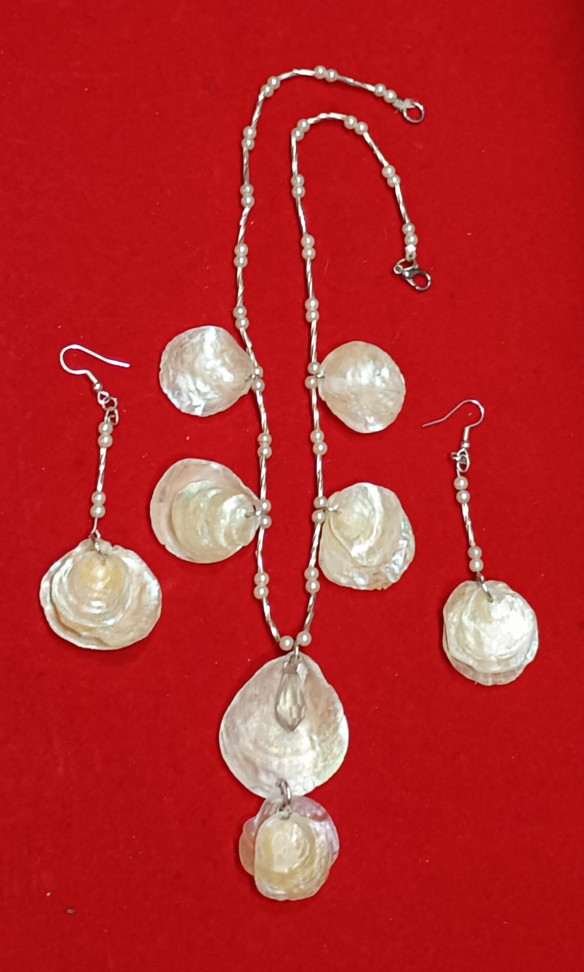 Jingle Shell Pendant Necklace With Matching Earrings - Etsy