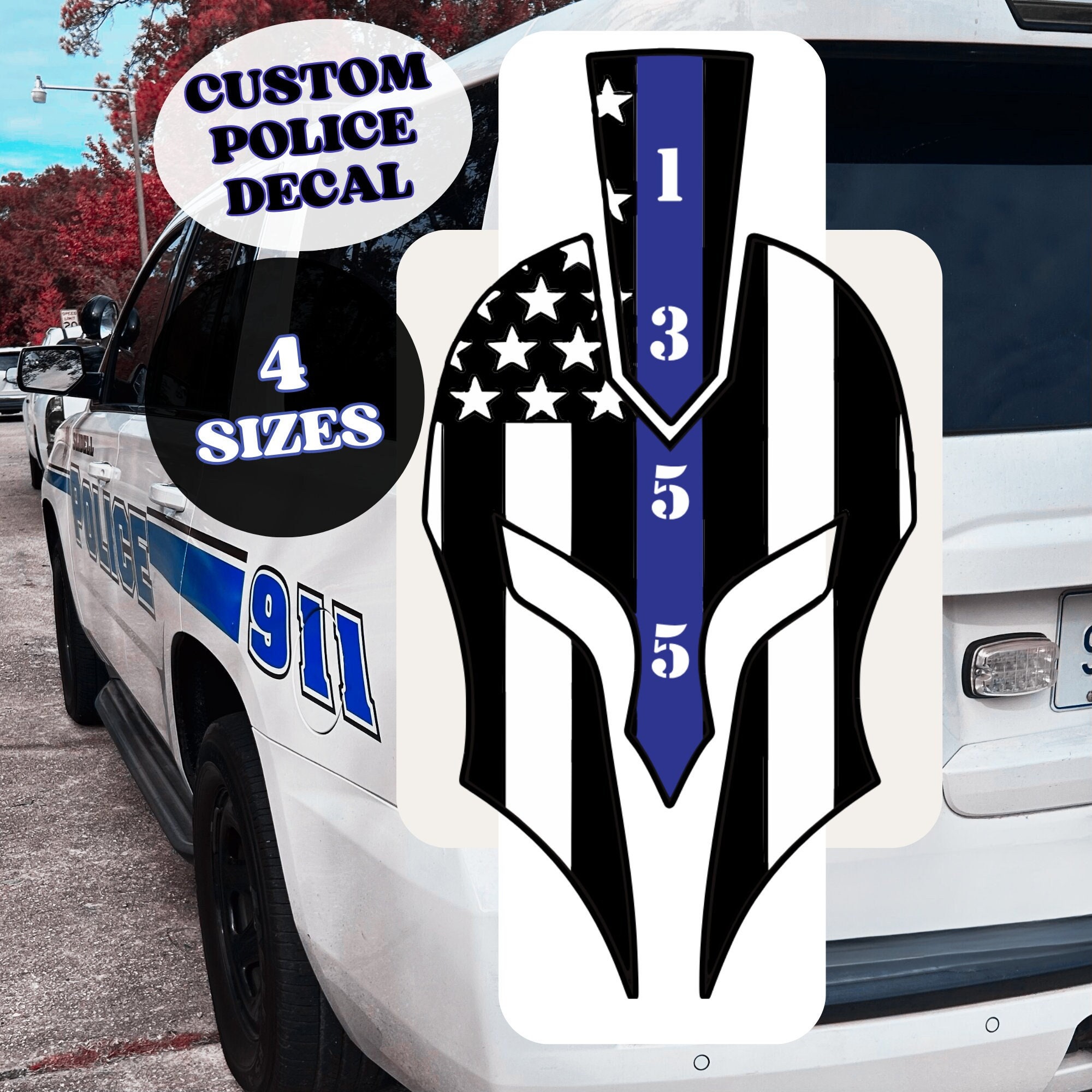 8 Inch Vinyl Decal Police Badge Vinyl Decal Sticker - 8 Inch Wide For ...