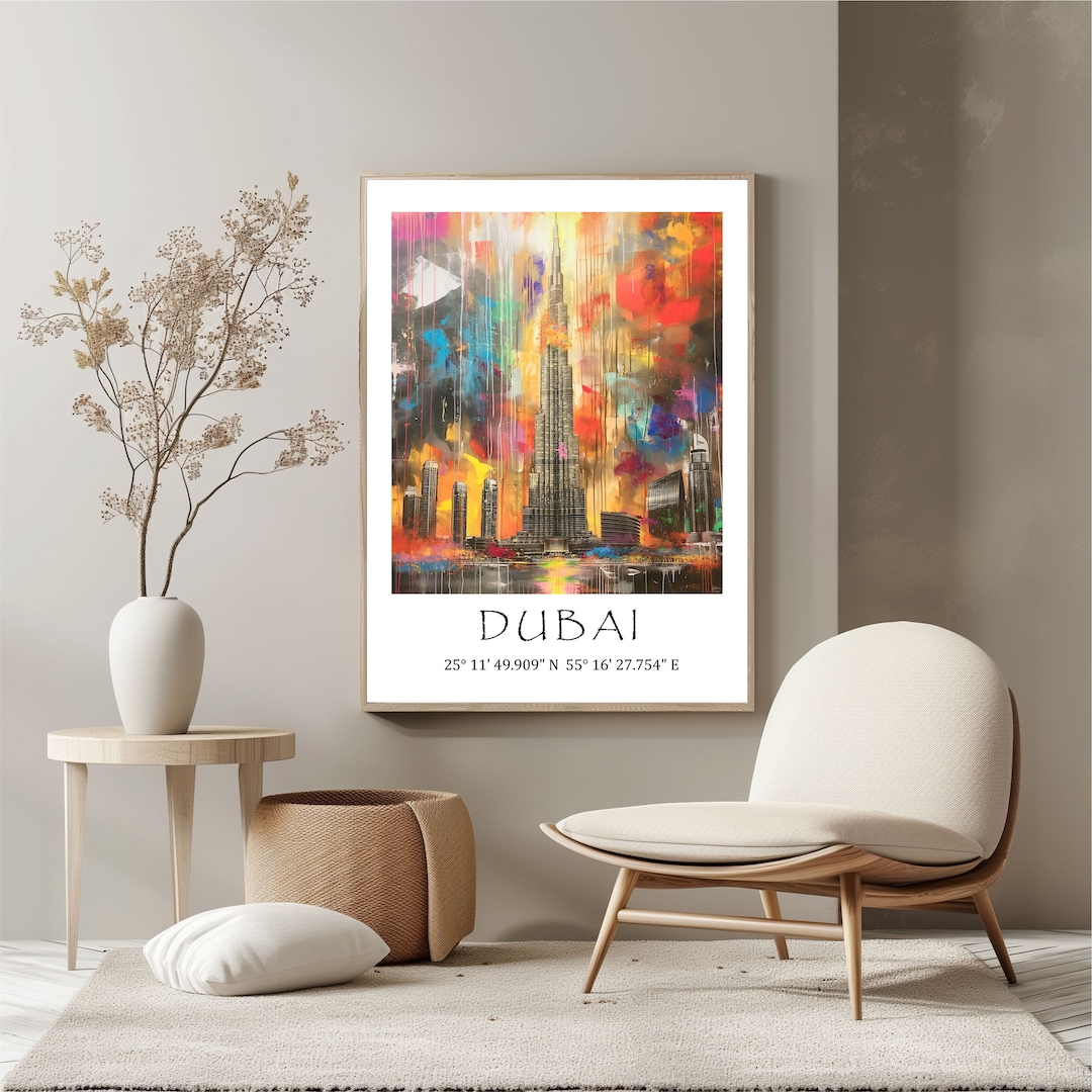 Burj Khalifa Dubai Wall Art Wall Hanging Decoration Dubai Gift Art ...