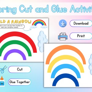 Build a Rainbow Craft: DIY Cut and Assemble Activity (digital Download ...