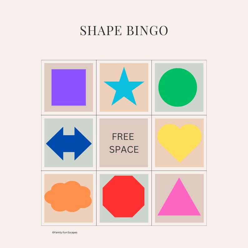 Shape Bingo | Preschool & Kindergarten Learning Game | Fun Early ...