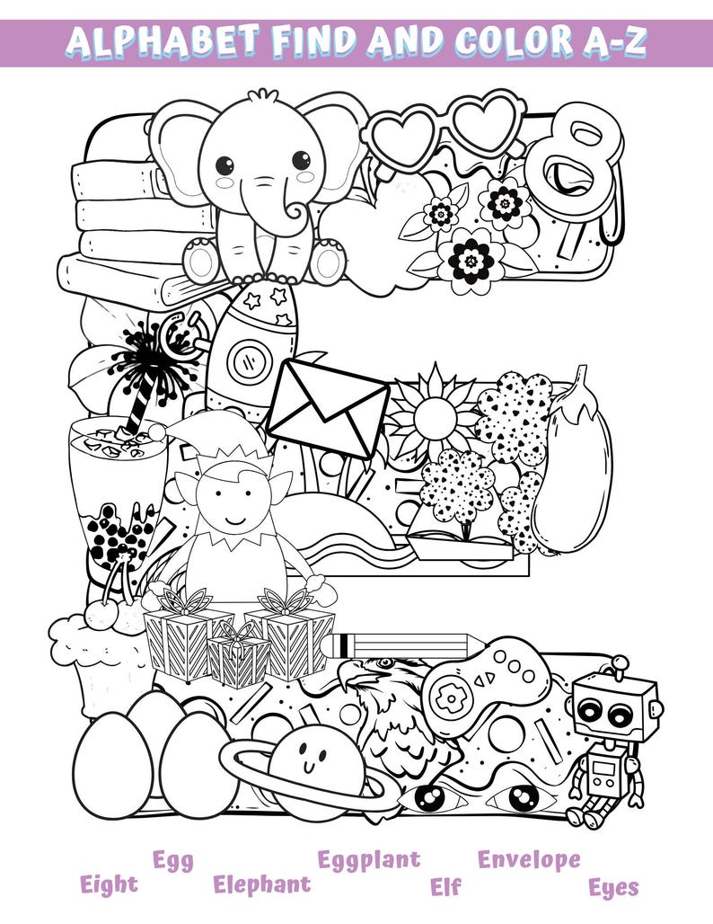 Alphabet Find & Color A-Z: Fun Printable Activity (digital Download) - Etsy