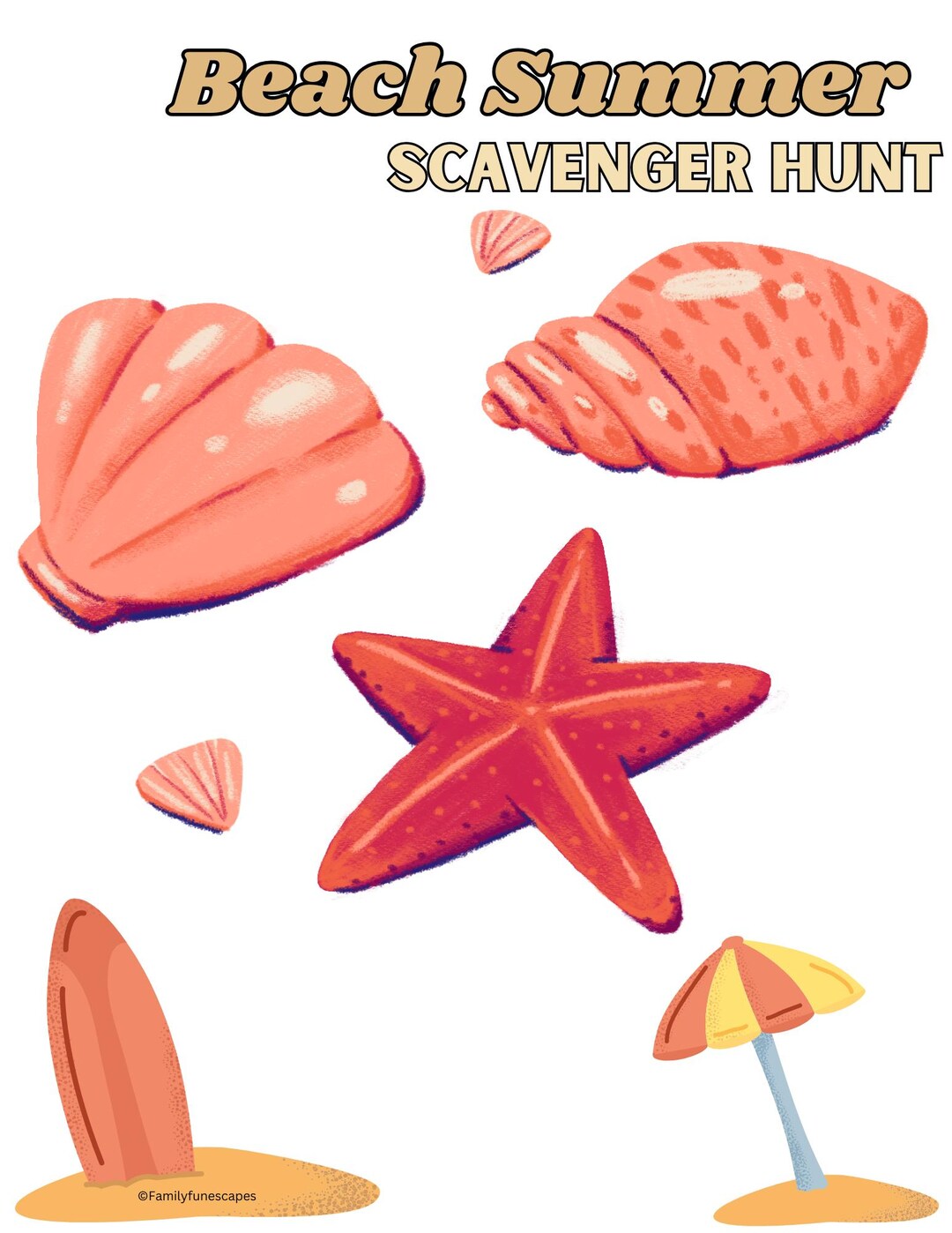 Summer Beach Scavenger Hunt | Printable Family Fun Game | Search for ...
