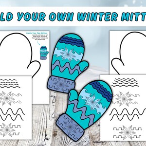 Winter Mittens Craft: DIY Cut & Assemble Activity (digital Download) - Etsy
