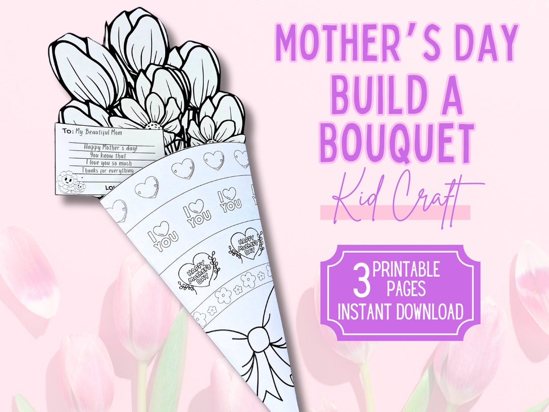 Mother's Day Build-a-bouquet | Printable Flower Craft | Digital ...