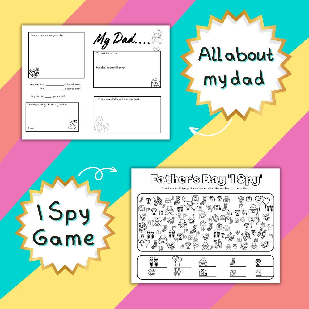 Father's Day Activity Bundle: Printable Coloring Pages & Coupons ...