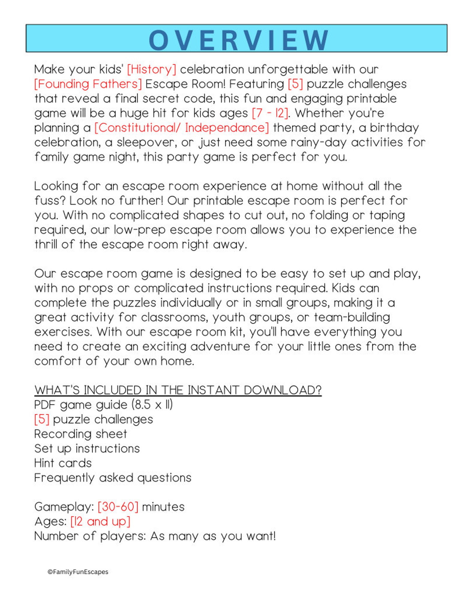 Founding Fathers Escape Game: History Puzzles & Maze (digital Download ...