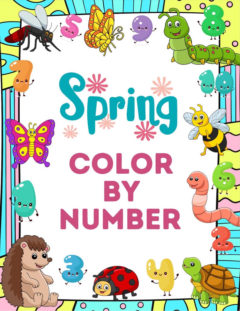 Spring Color by Number | Fun & Relaxing Spring-themed Coloring Pages - Etsy