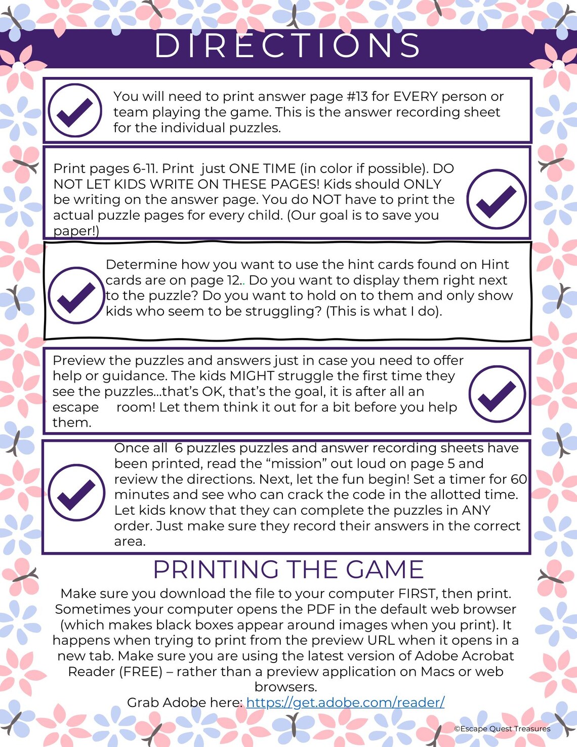 Butterfly Garden Escape Game: Printable Puzzles & Riddles (PDF Download ...