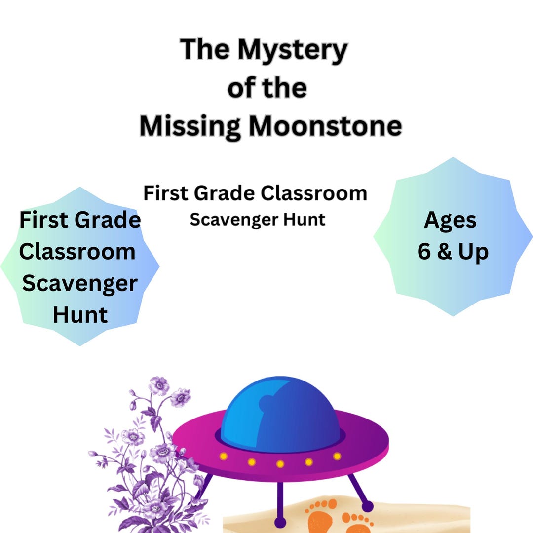1st Grade Classroom Scavenger Hunt: Mystery of the Missing Moonstone ...