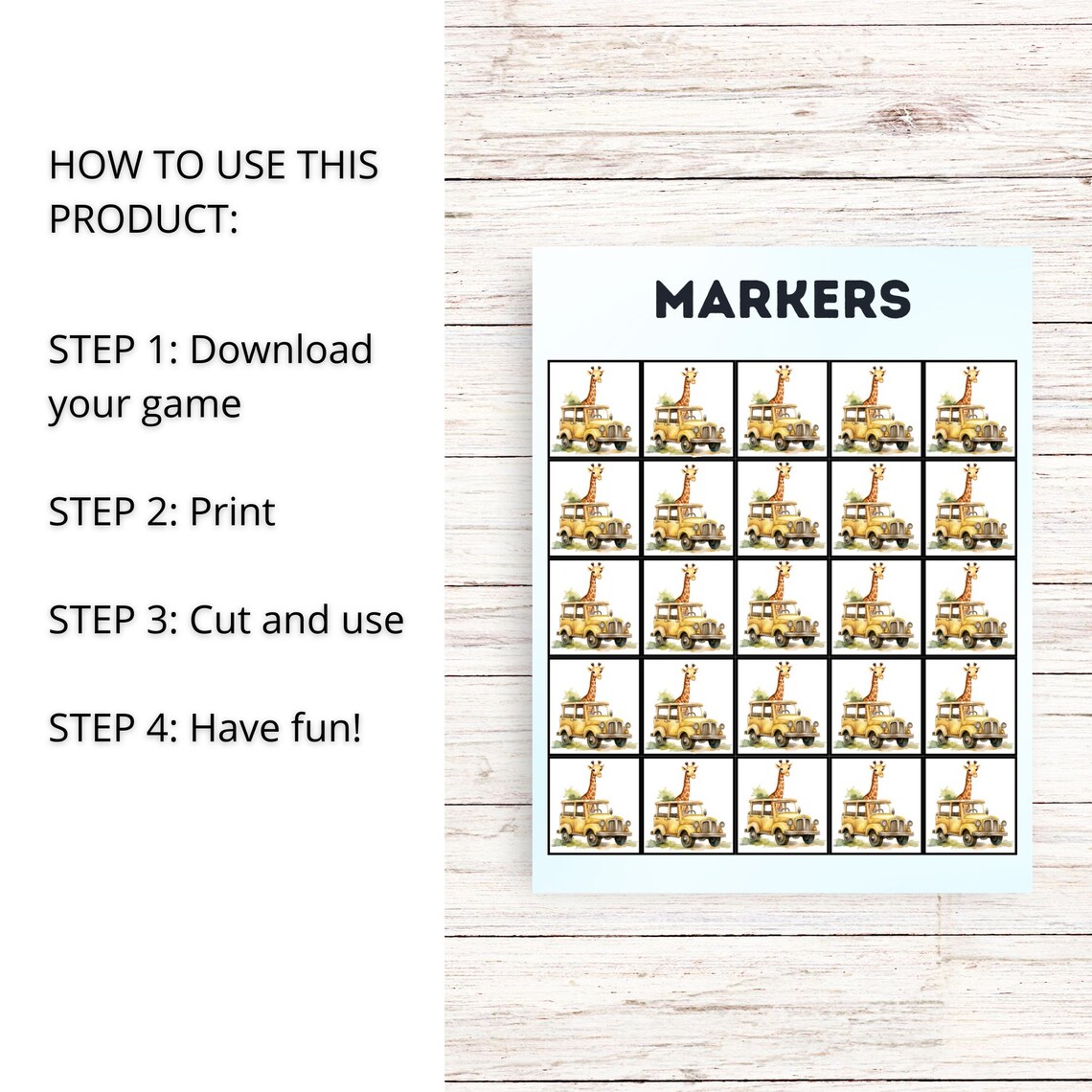 Safari Animal Bingo Printable Game: Classroom Party Fun (instant ...