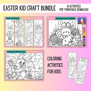 Easter Kid Crafts | Color and Cut Activities | Easter Bookmarks to ...