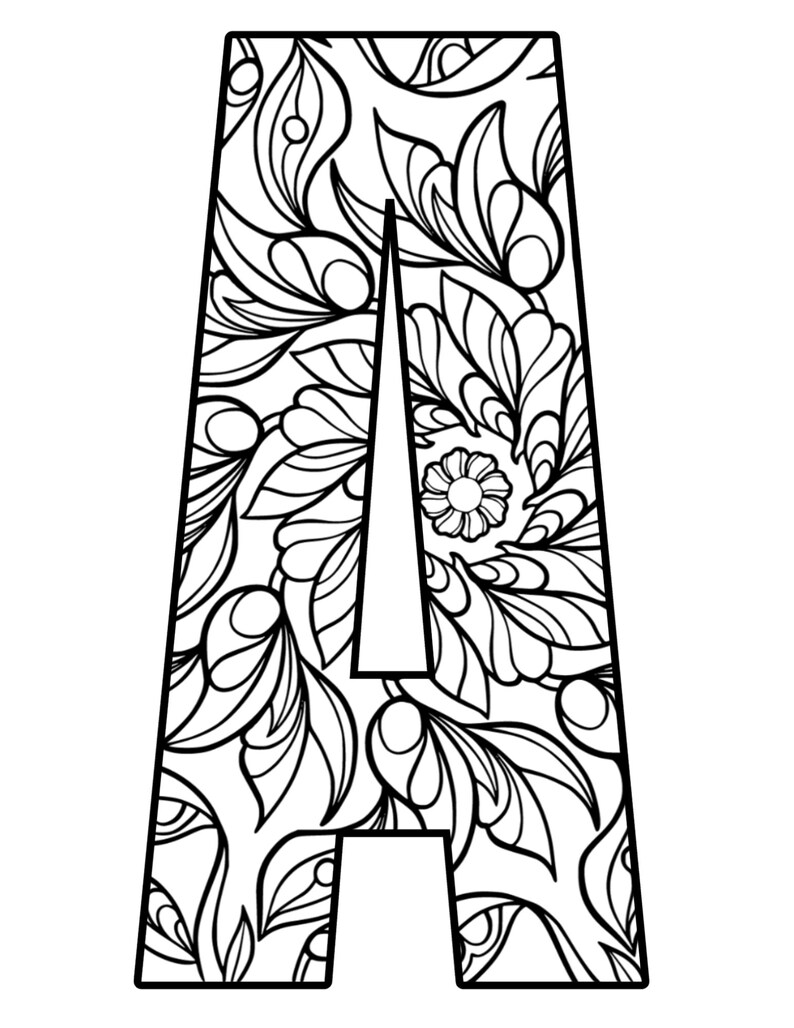 Alphabet Coloring Pages: A-Z Printable Sheets (digital Download) - Etsy