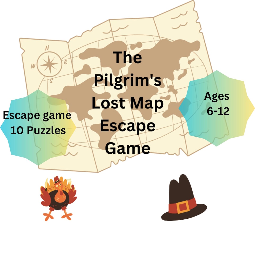 Pilgrims Lost Map Escape Game/10puzzles/ages6-12/ 30-60 Min | Family ...