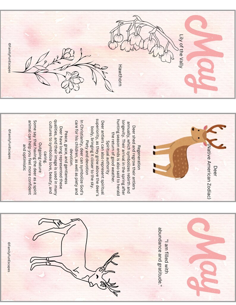 All About May Bookmarks | Digital Download | Printable Spring-themed ...