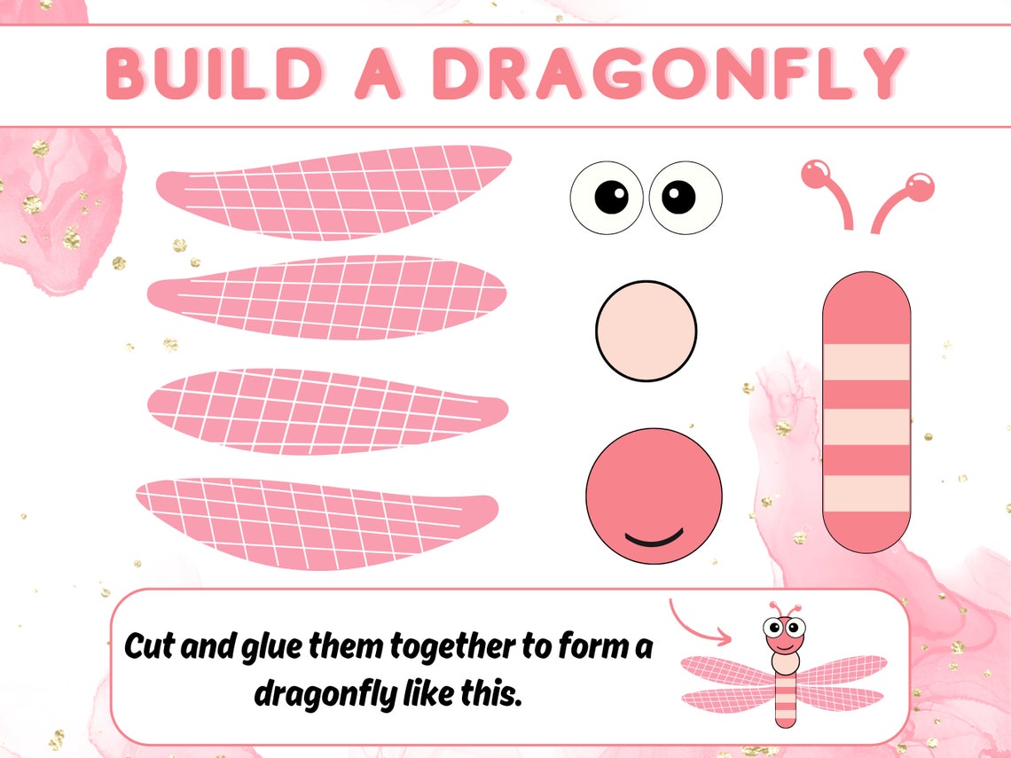 Dragonfly Craft: DIY Cut & Assemble Activity (digital Download) - Etsy