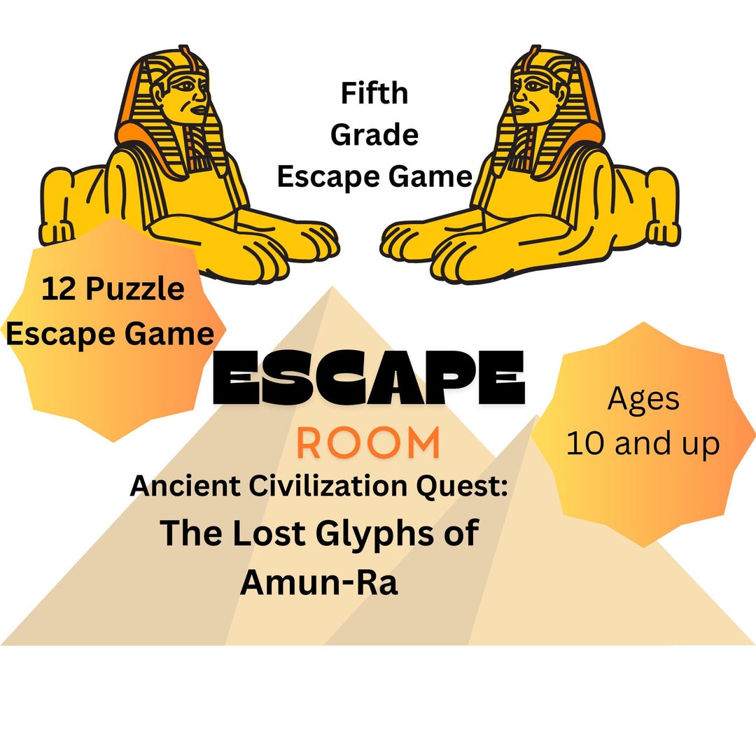 Ancient Civilization Escape Game: 12 Puzzles, 5th Grade (digital ...