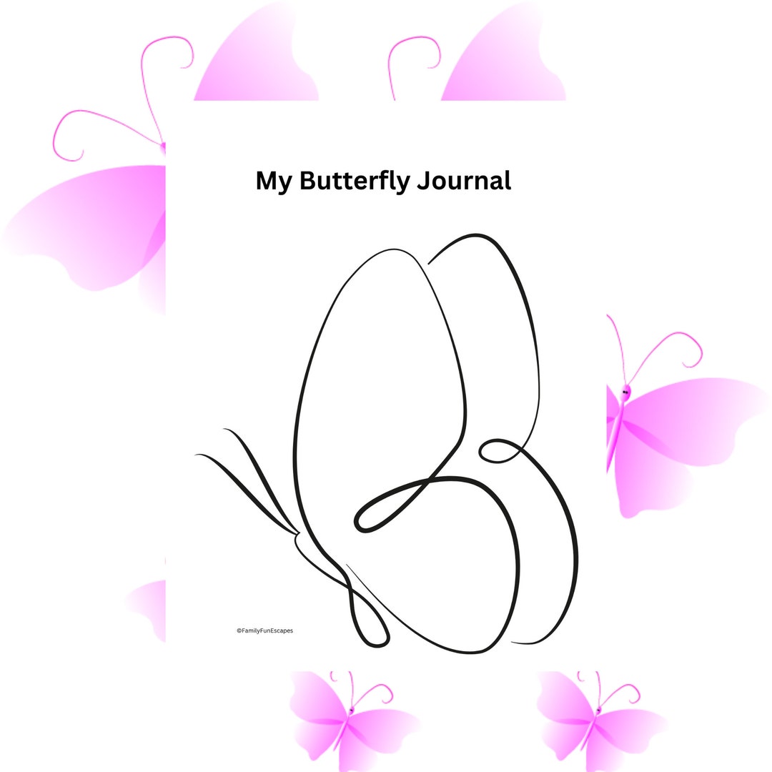 Kids Butterfly Journal | Printable Nature Journal for Drawing, Writing ...