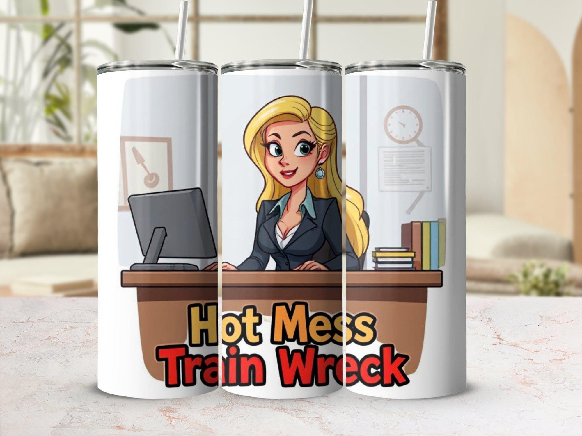 Hot Mess Train Wreck PNG | Funny Blonde Woman Sublimation | T-shirts ...