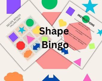 Shape Bingo Game | Fun Learning Activity for Preschool - Etsy