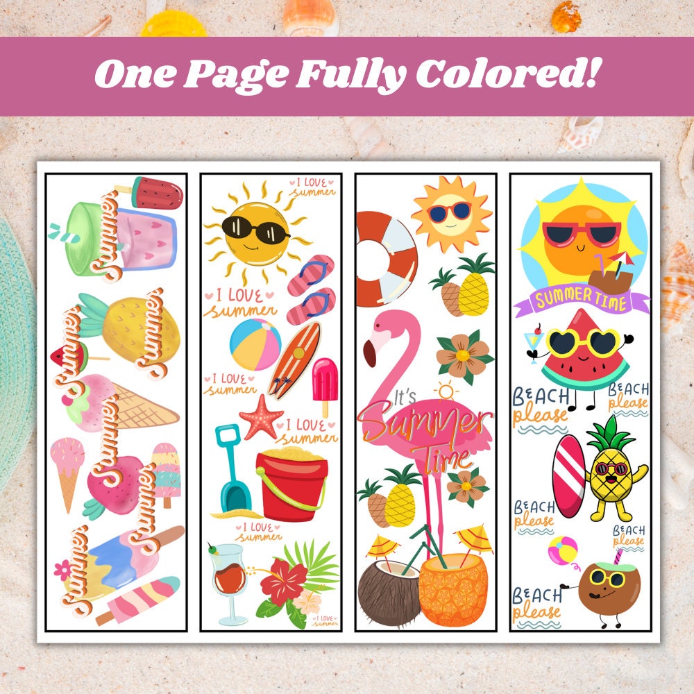 Summer Bookmarks to Color | Fun DIY for Book Lovers | Art Therapy ...
