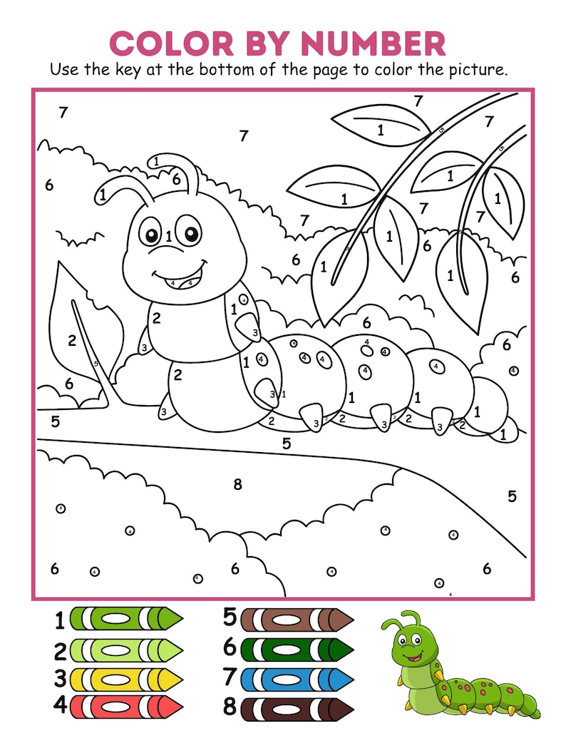 Spring Color by Number | Fun & Relaxing Spring-themed Coloring Pages - Etsy