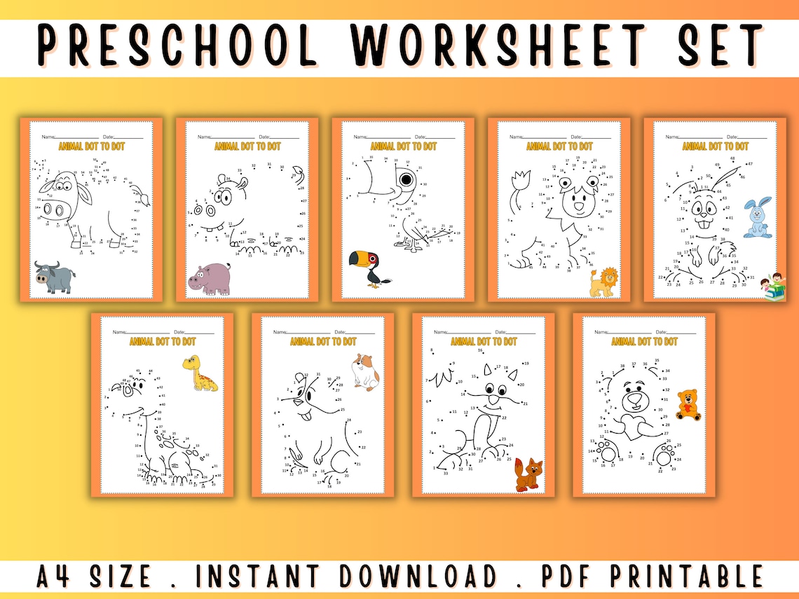 Preschool Learning Worksheets: Fun Early Learning Activities (PDF) - Etsy