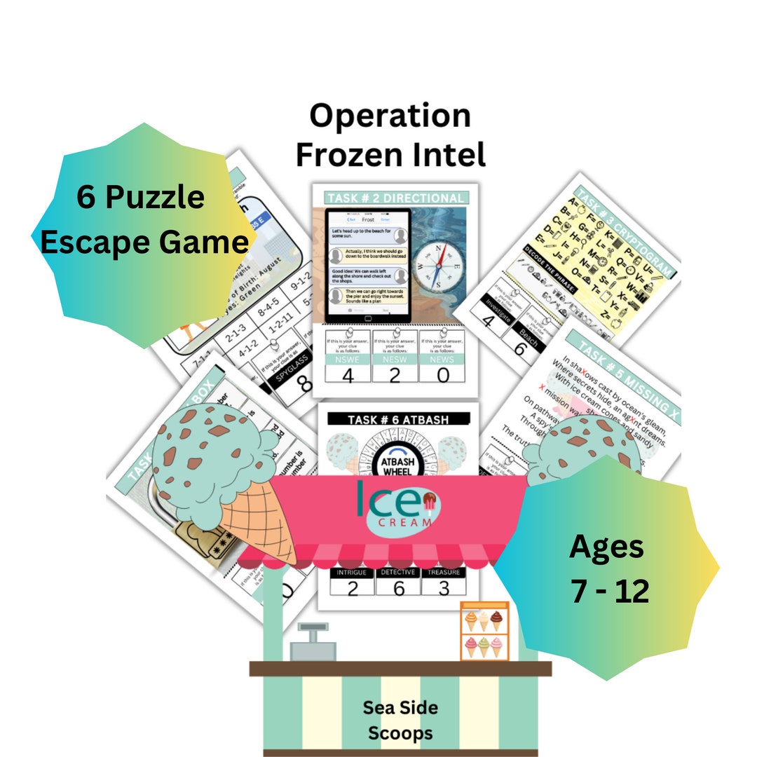 Operation Frozen Intel | Summer Escape Game | 6 Puzzles | Ages 7+ | 30 ...