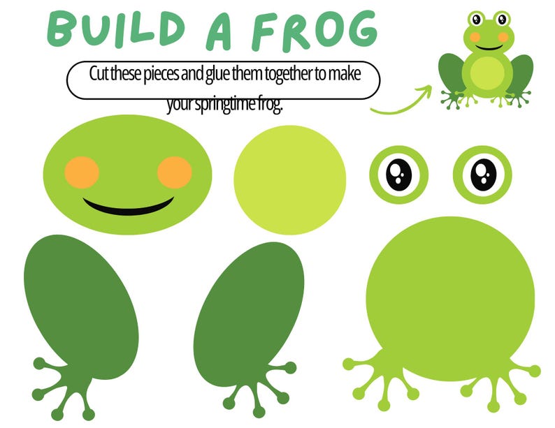 Build a Frog Craft: DIY Cut and Assemble Activity (digital Download) - Etsy