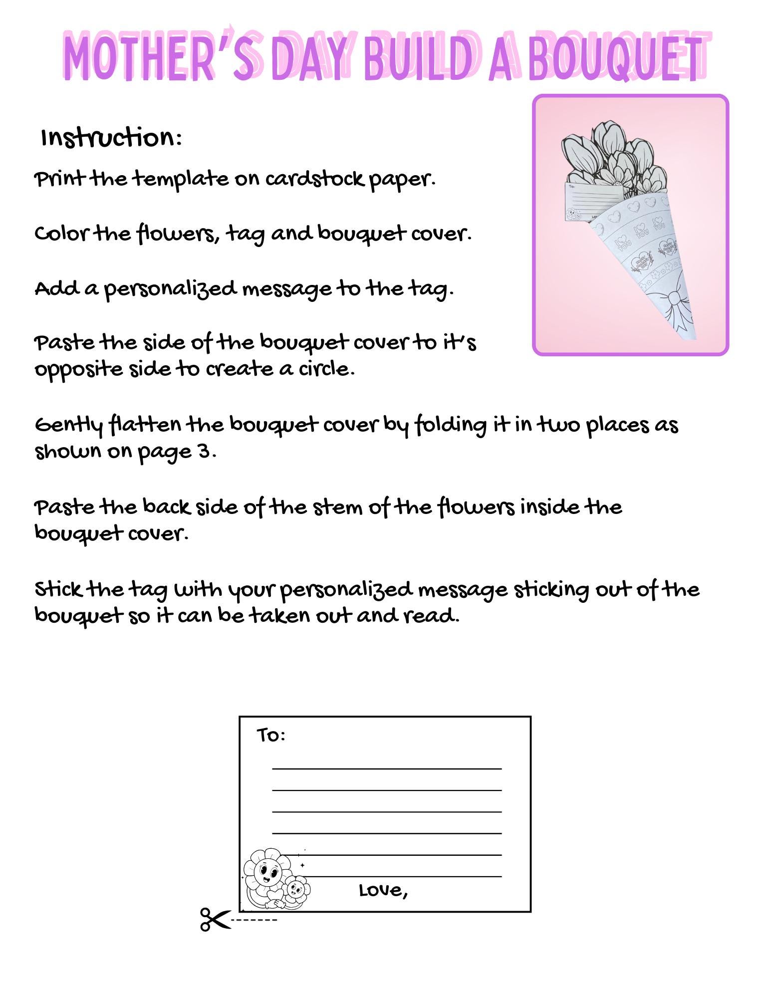 Mother's Day Build-a-bouquet | Printable Flower Craft | Digital ...