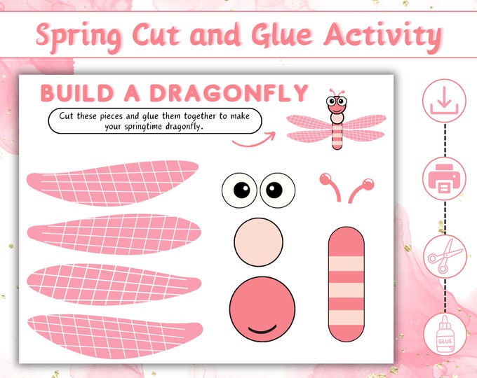Printable Dragonfly Craft for Kids | Spring Activities | Insect Craft ...
