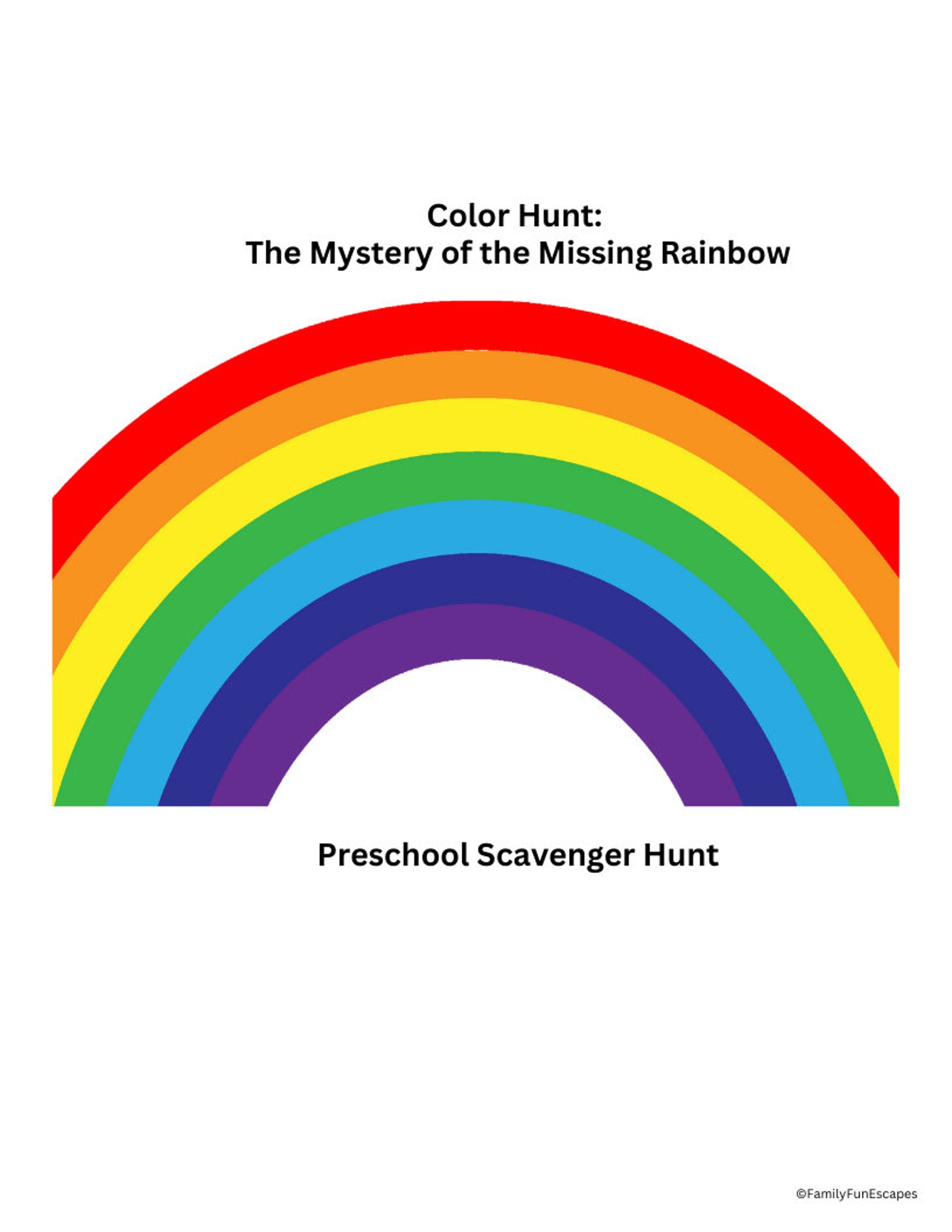 Preschool Scavenger Hunt | Color Hunt: the Mystery of the Missing ...