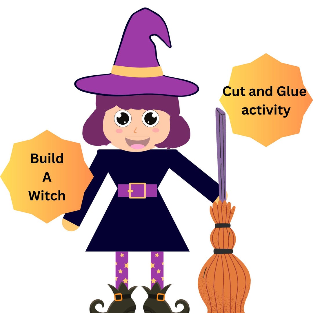 Build a Witch Craft | Digital Download | Fun DIY Halloween Cut and ...