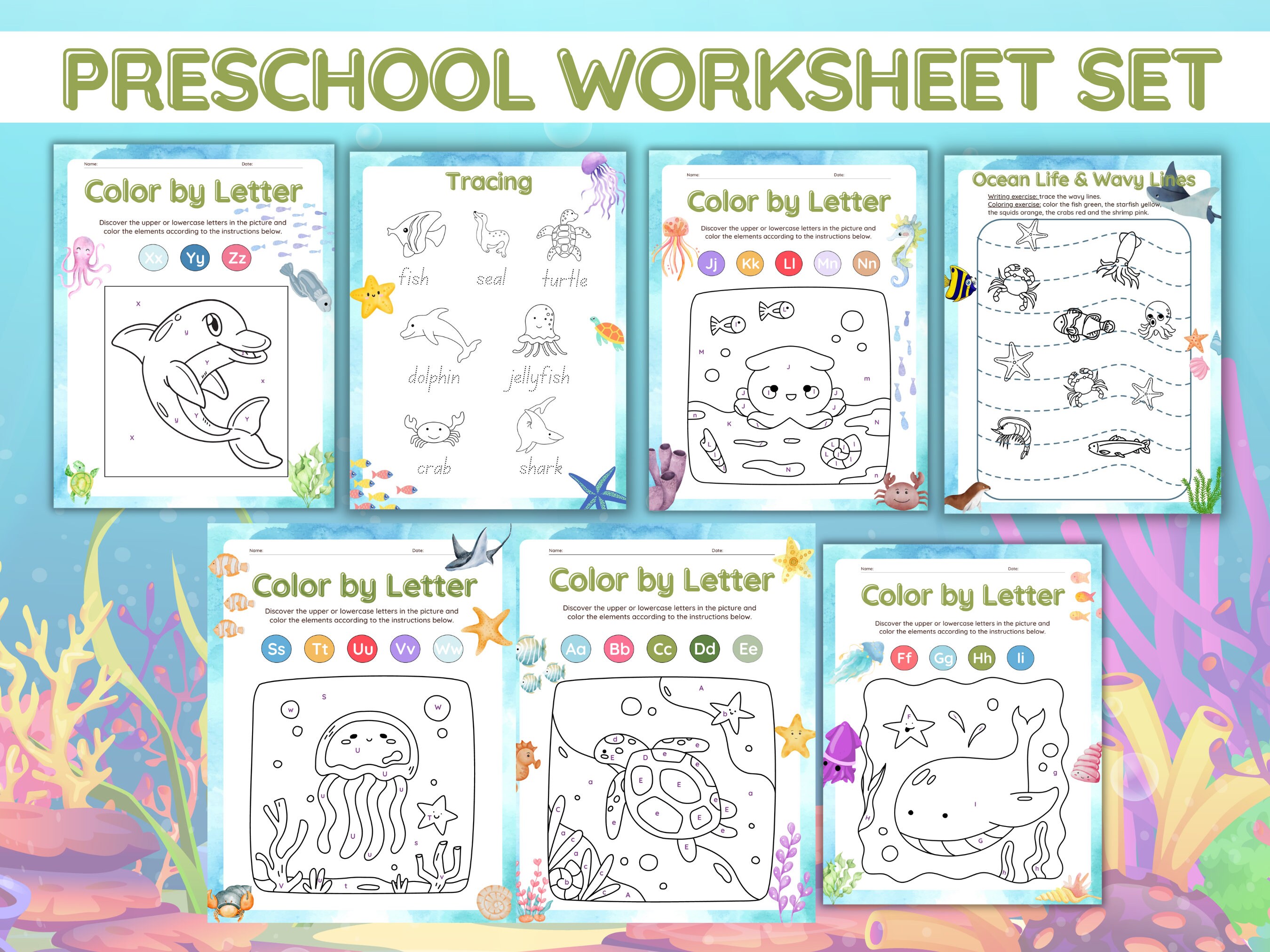 Under the Sea Preschool Learning Pack - Etsy