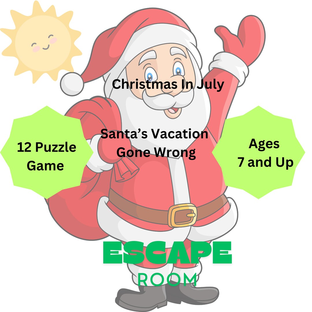 Christmas in July Escape Game: Santa's Vacation Puzzles (digital ...