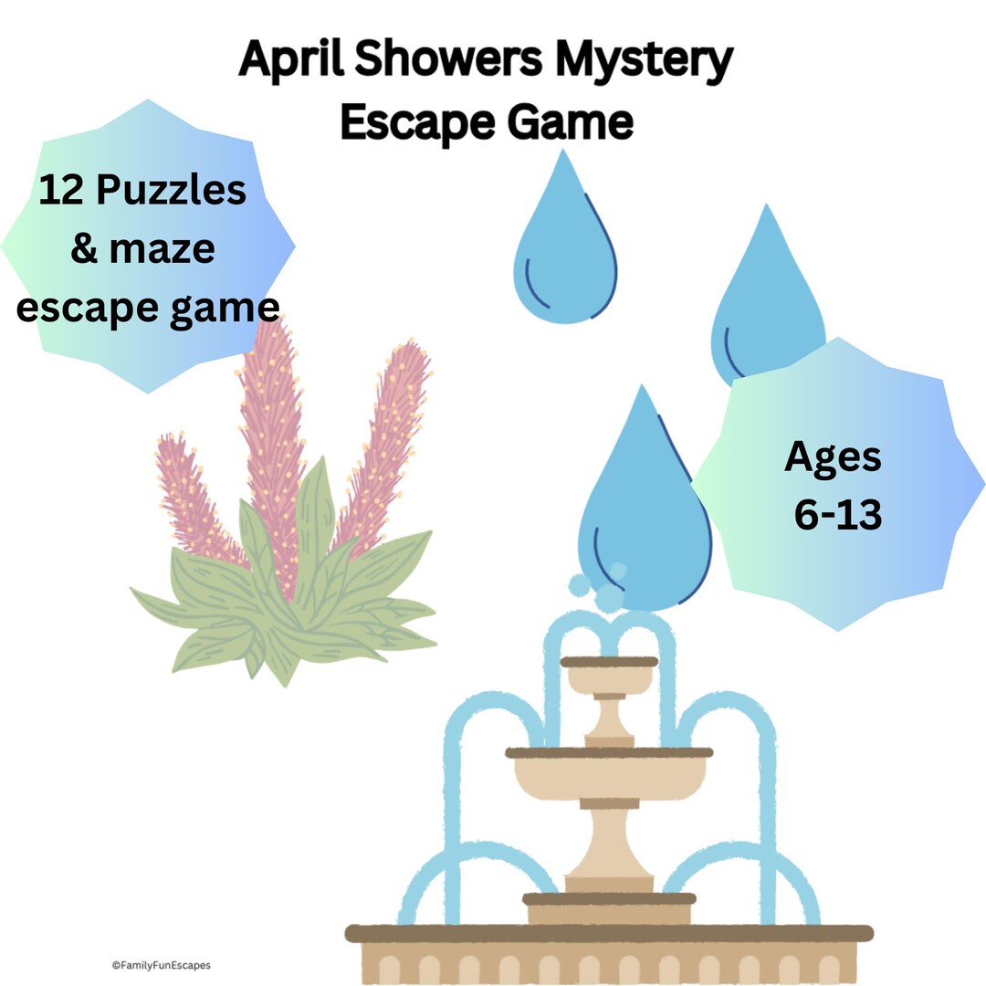 April Showers Mystery Escape Game Part 1 | 12 Puzzles & Maze | Digital ...