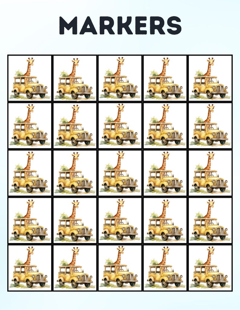 Safari Animal Bingo Printable Game: Classroom Party Fun (instant ...