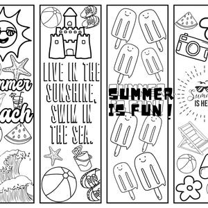 Summer Bookmarks to Color | Fun DIY for Book Lovers | Art Therapy ...