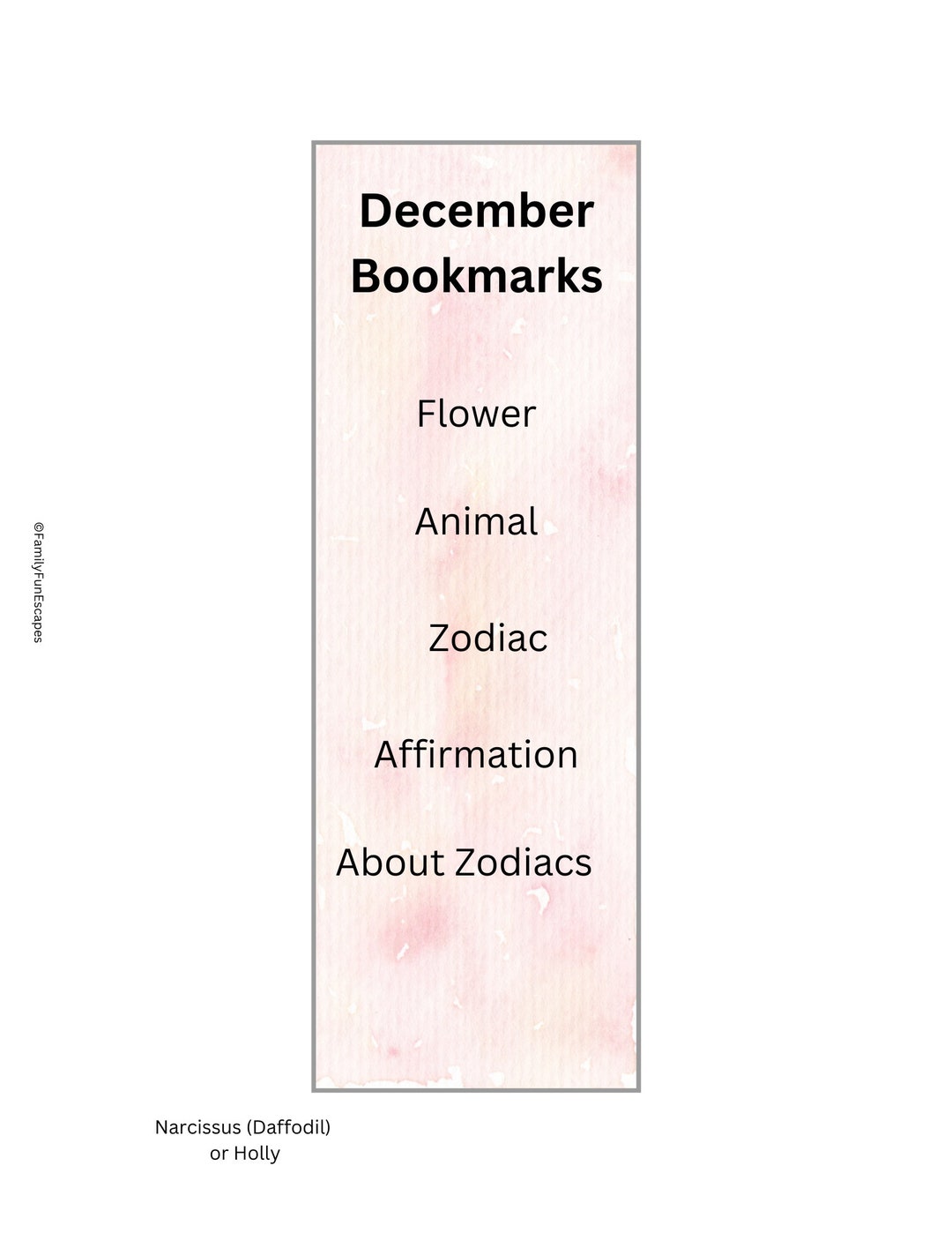 All About December Bookmarks | Digital Download | Printable Winter ...