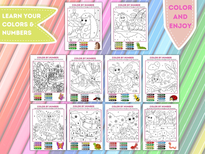 Dibujos de primavera para colorear por números: páginas para colorear ...