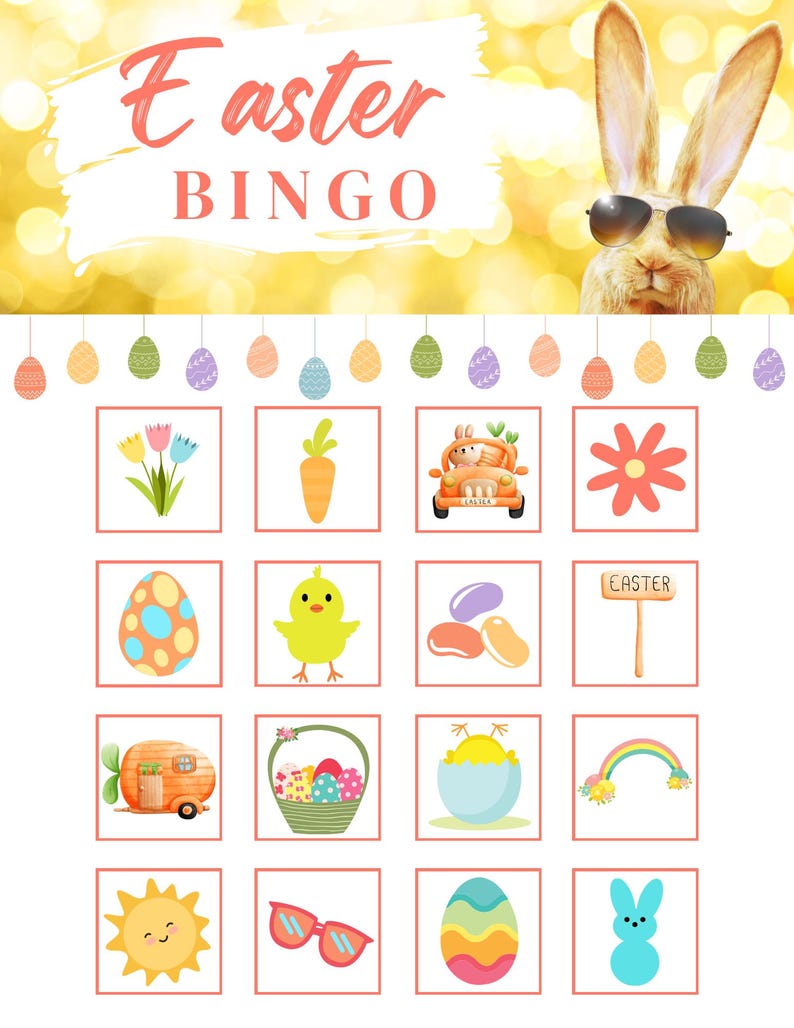 Printable Easter Bingo Game: Family Fun, Classroom Activity (digital ...