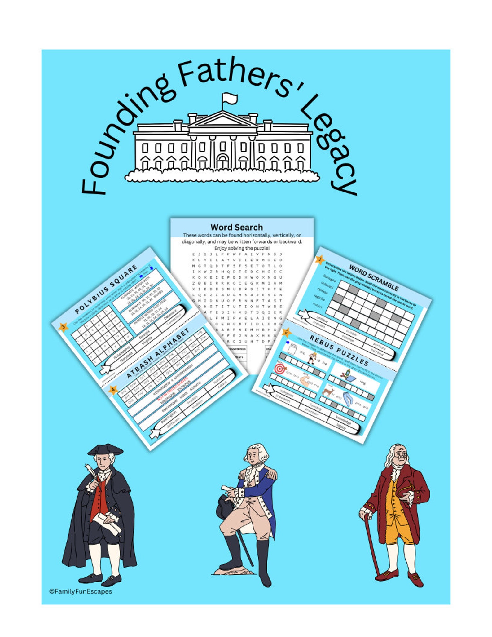Founding Fathers Escape Game: History Puzzles & Maze (digital Download ...