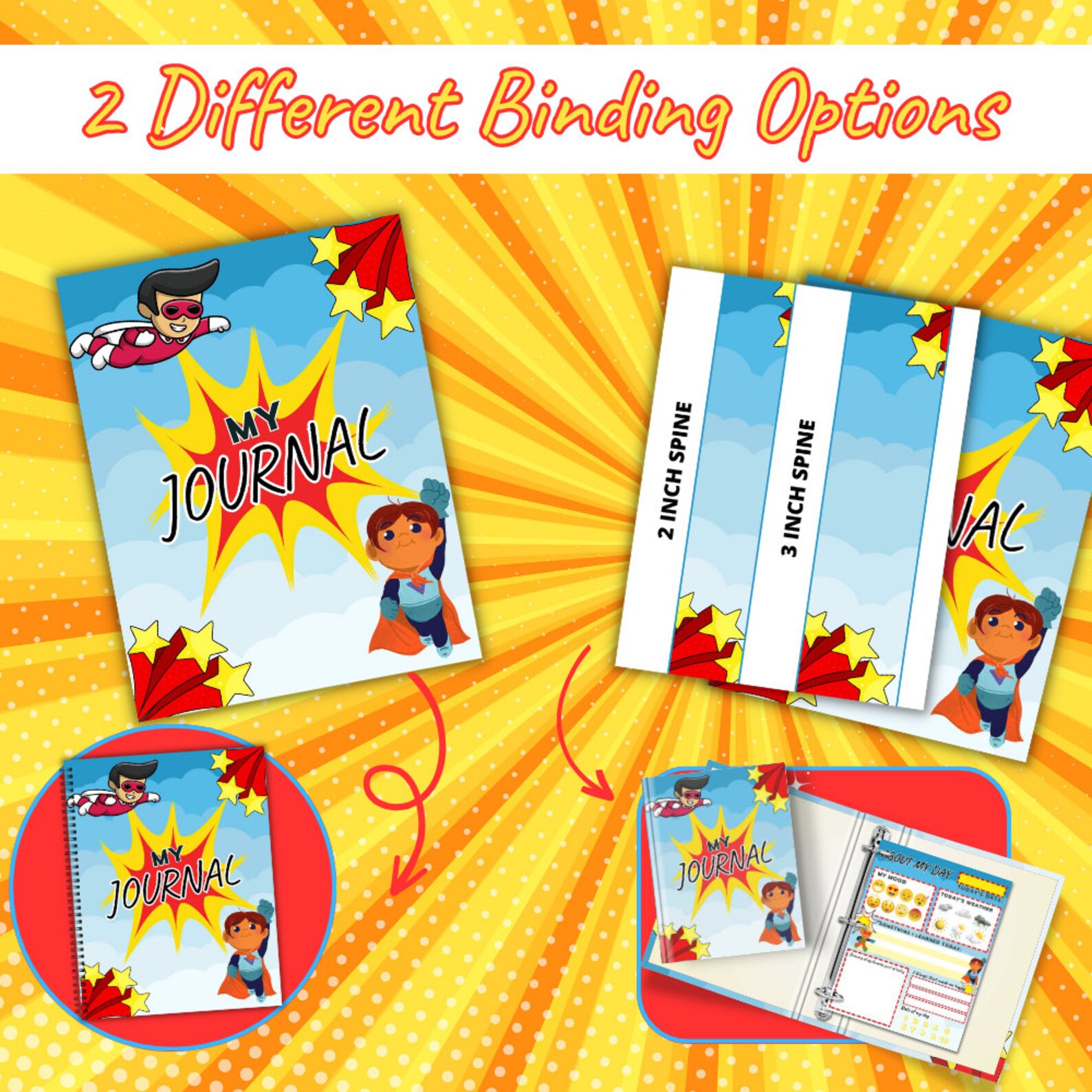 Super Hero Writing Journal for Kids: 17 Fun Prompts (digital Download ...