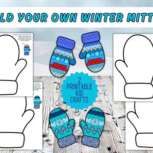 Winter Mittens Craft: DIY Cut & Assemble Activity (digital Download) - Etsy