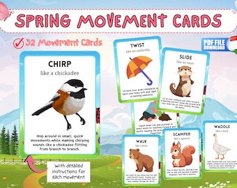 DIGITAL DOWNLOAD. Animal Action Cards 2. Printable Pdf and Jpg Files ...